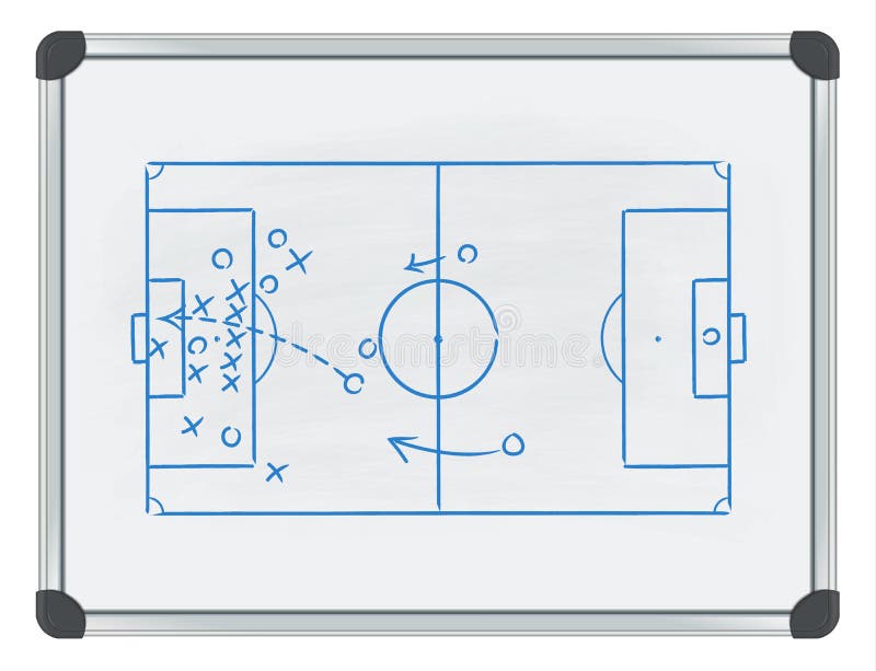 Football Tactic on Whiteboard Stock Illustration - Illustration of ...