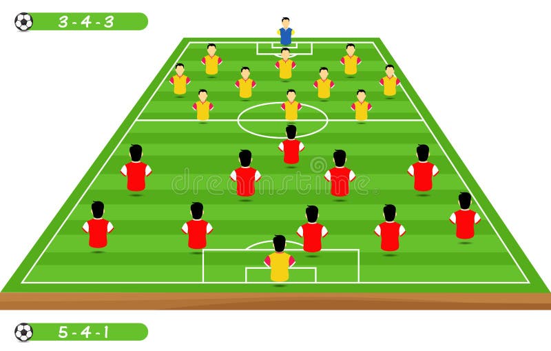 Football Tactics and Strategy - Team Formation. Stock Vector ...