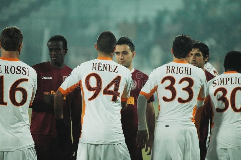 The Football Team of AS Roma Editorial Stock Image - Image of effort ...
