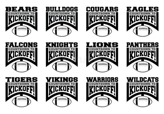 Football Team Bundle - Countdown To Kickoff Stock Vector - Illustration ...