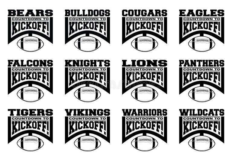 Football Team Bundle - Countdown To Kickoff Stock Vector - Illustration ...