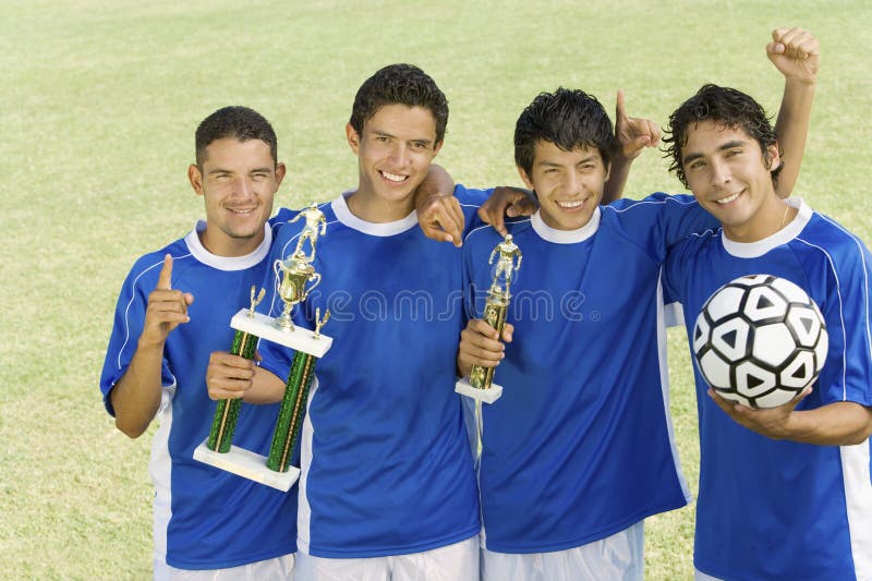 Football Team with Trophy stock image. Image of game - 29646701