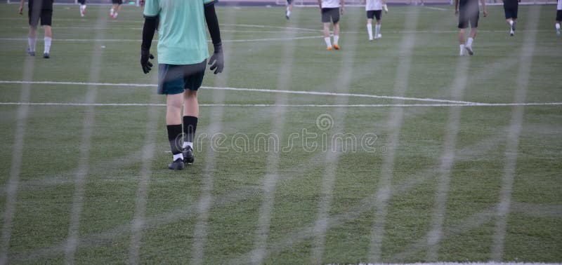 Football. the Teams Play Football in the Evening on the Football Field ...