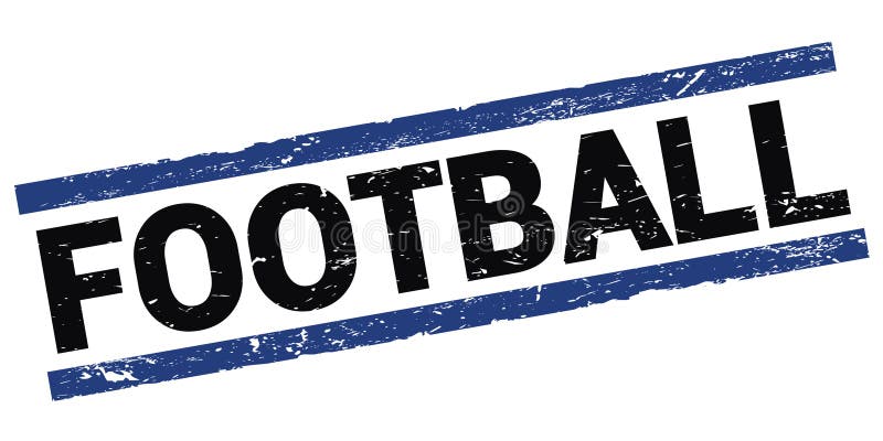 FOOTBALL Text on Black-blue Rectangle Stamp Sign Stock Illustration ...