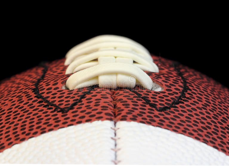 Football Threads Edge on Macro Stock Image - Image of pass, team: 25072085