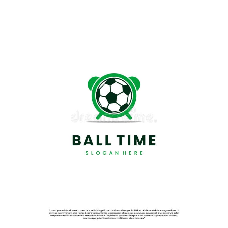 Football Time Logo Design, Ball in the Clock Logo Icon Template Stock ...