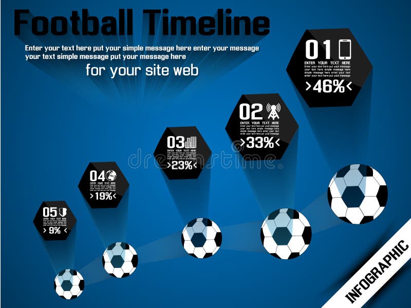 Football Timeline Infographic Stock Vector - Illustration of button ...
