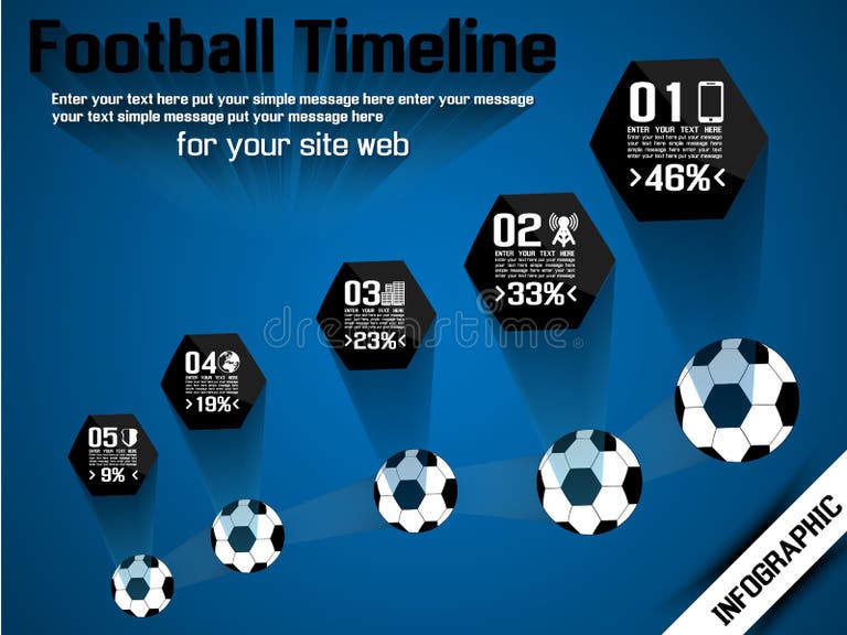 Football Timeline Infographic Stock Vector - Illustration of button ...