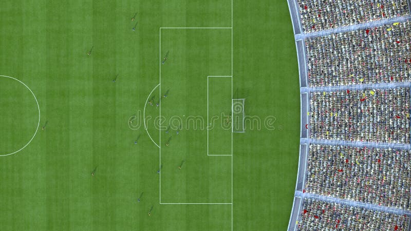Football Top View. 3d Rendering Stock Illustration - Illustration of ...