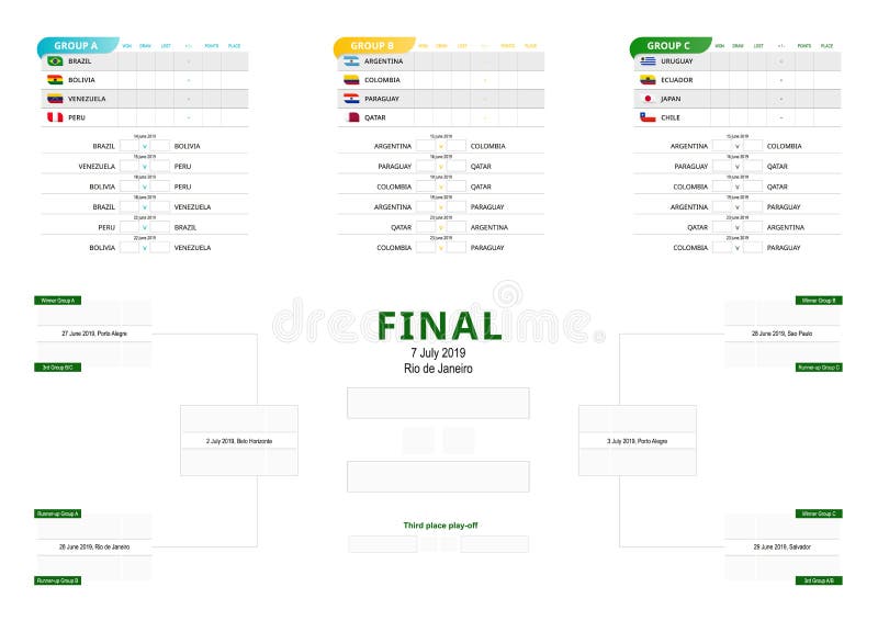 Football Tournament Bracket on White Background Stock Vector ...