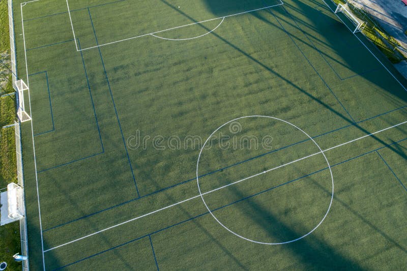 Oblique Aerial View of an Artificial Grass Football Field Stock Image ...