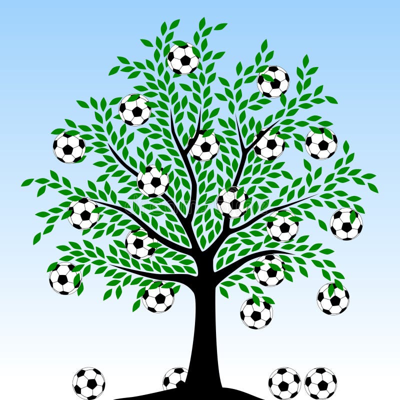 Football tree stock vector. Illustration of fruit, graphic - 13619978