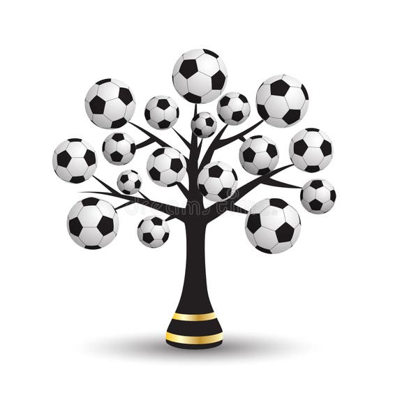Football tree stock vector. Illustration of black, sport - 25200222
