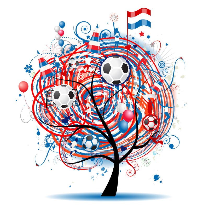 Football Tree Design, Spanish Flag Stock Vector - Illustration of ...