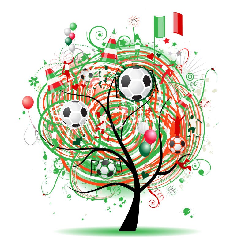 Football Tree Design, Mexican Flag Stock Vector - Illustration of ...