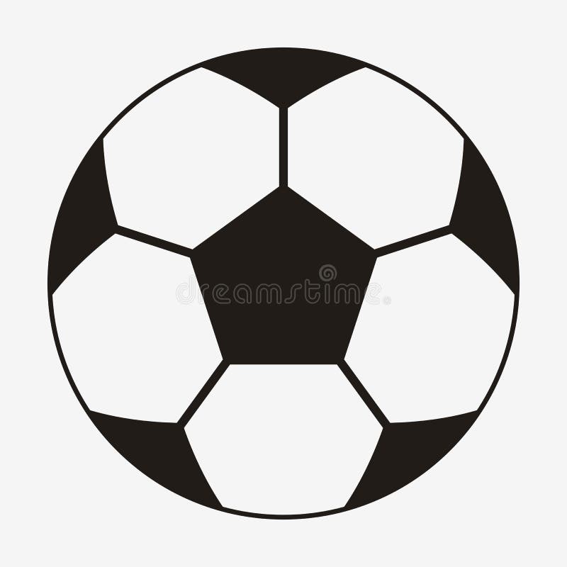 Football Vector Icon. Black and White Soccer Ball. Front View Stock ...