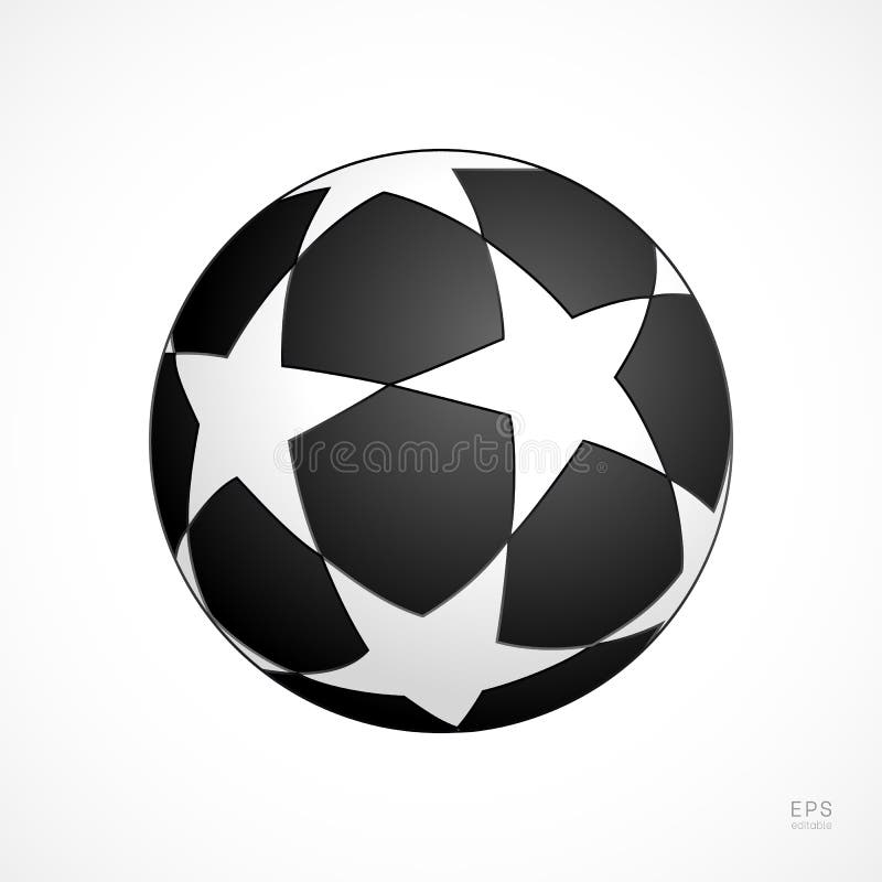 Football Vector Icon. Black and White Soccer Ball with Star Stock ...