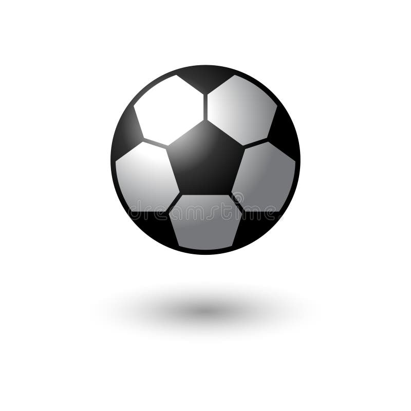 Football Vector Icon. Soccer Ball on White Stock Vector - Illustration ...