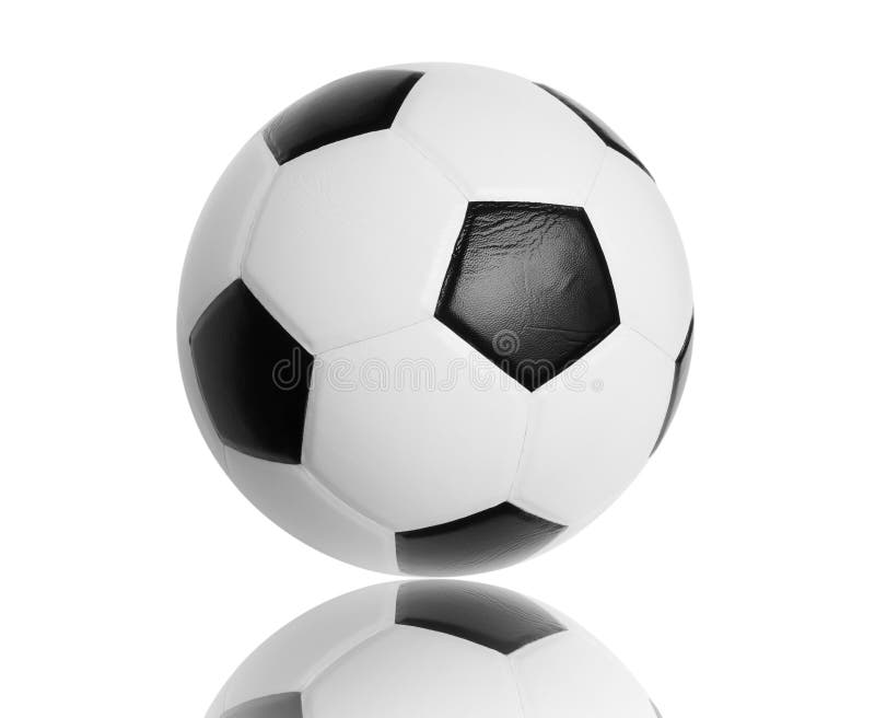 Football on white stock photo. Image of reflection, single - 40352616