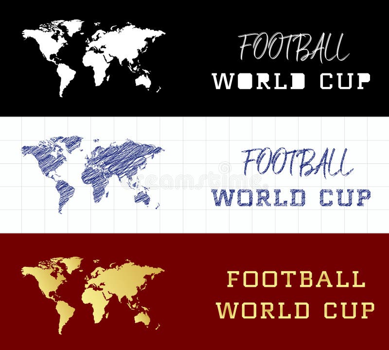Football World Cup Text Effect with World Map Stock Illustration ...