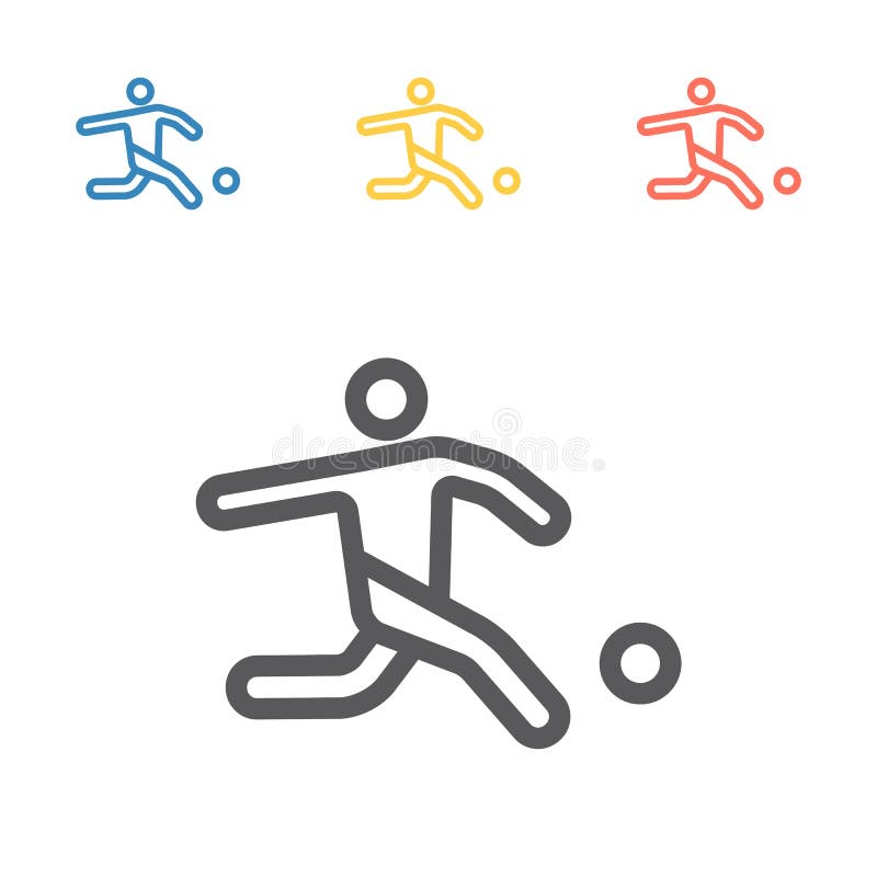 Footballer Line Icon. Vector Signs for Web Graphics Stock Vector ...