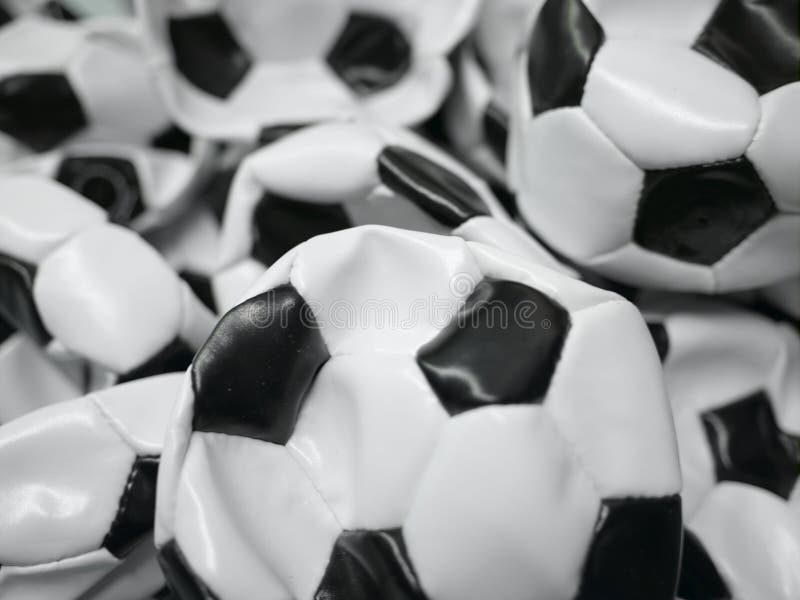 Many Footballs Soccer Balls Different Sizes Beach Sand Stock Image ...