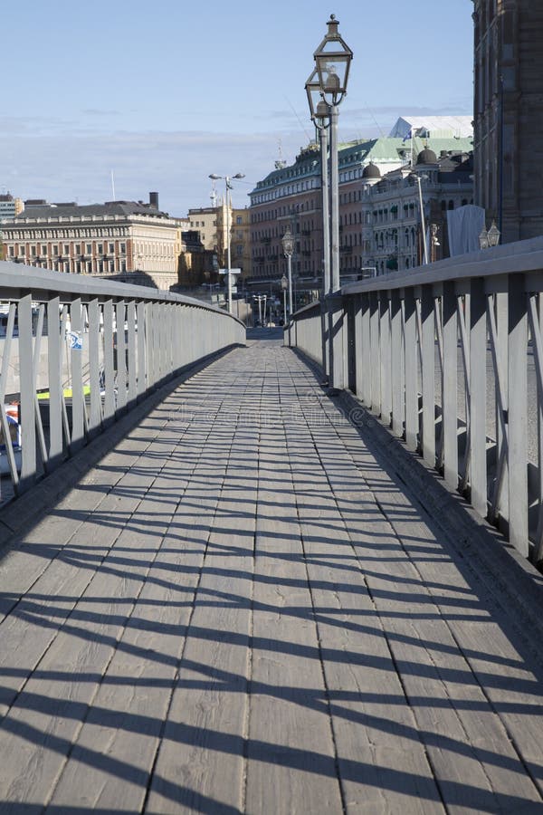 Footbridge Bridge in Stockholm Editorial Stock Image - Image of ...
