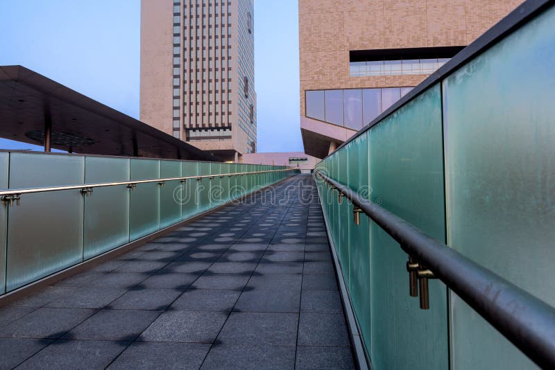 Footbridge stock photo. Image of design, urban, illuminated - 46614852