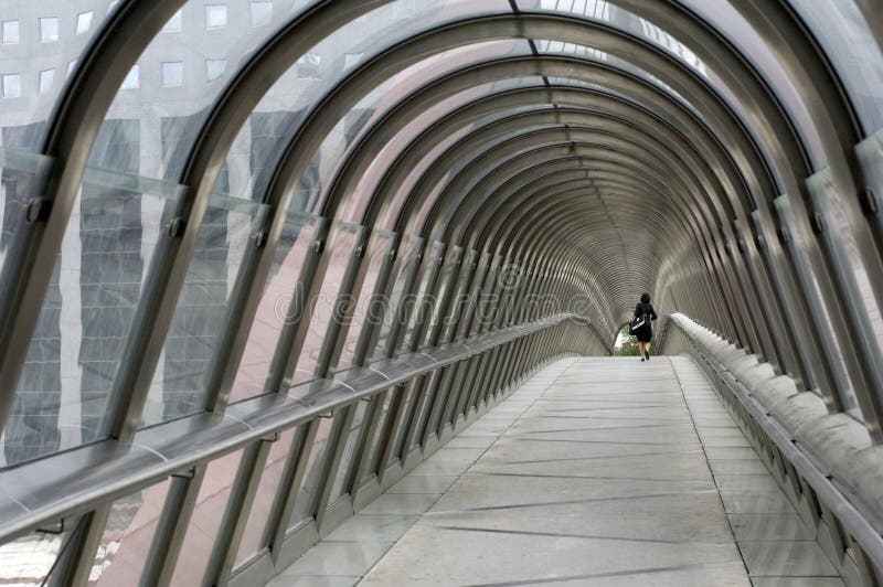 A modern footbridge stock photo. Image of bridge, skybridge - 219114944