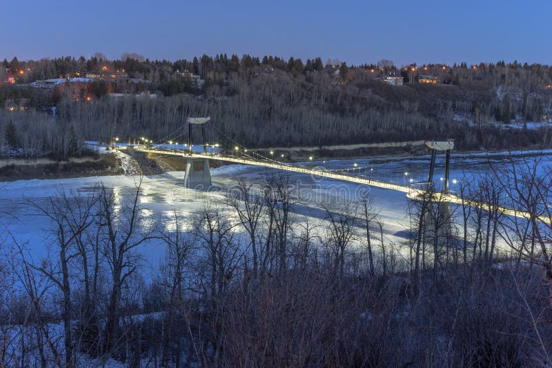 Footbridge at night stock photo. Image of lighting, night - 67623228
