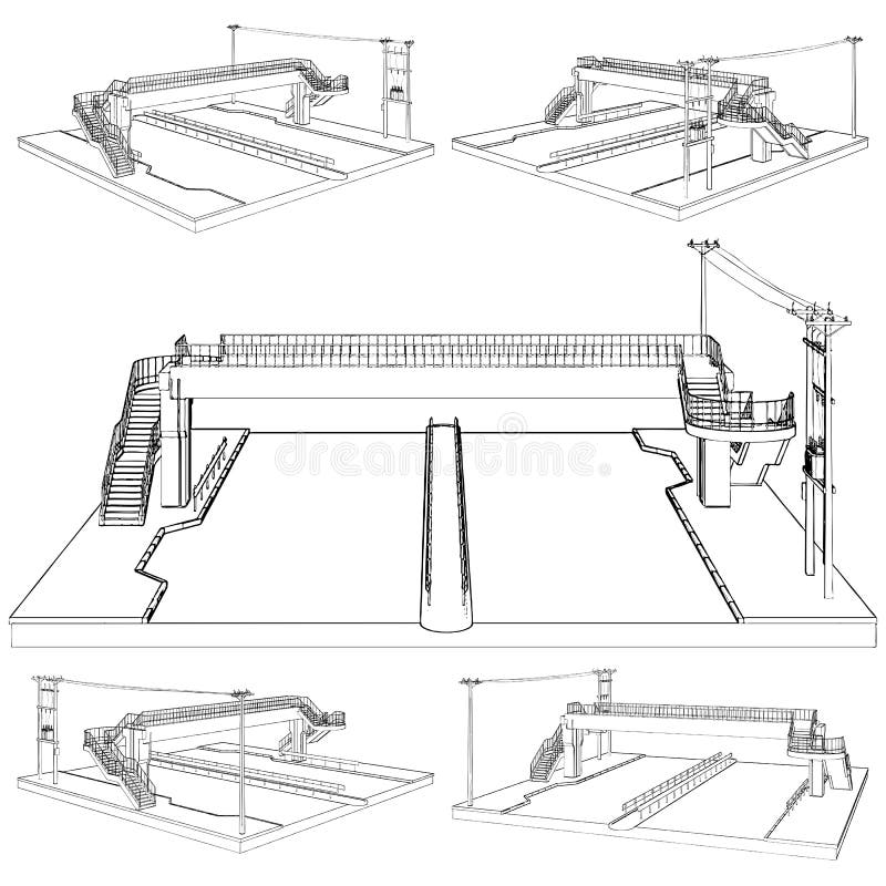 Footbridge Vector. Illustration Isolated on White Background Stock ...
