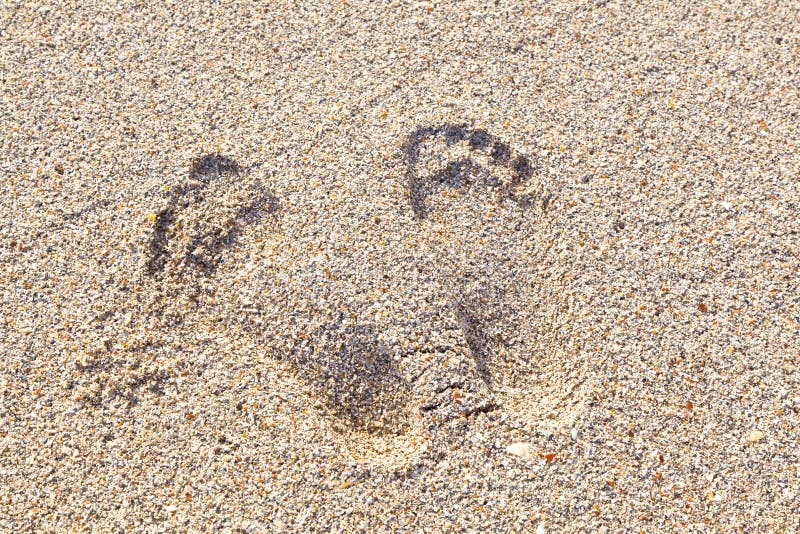 Footmarks on the Sandy Beach Stock Image - Image of beach, relaxing ...