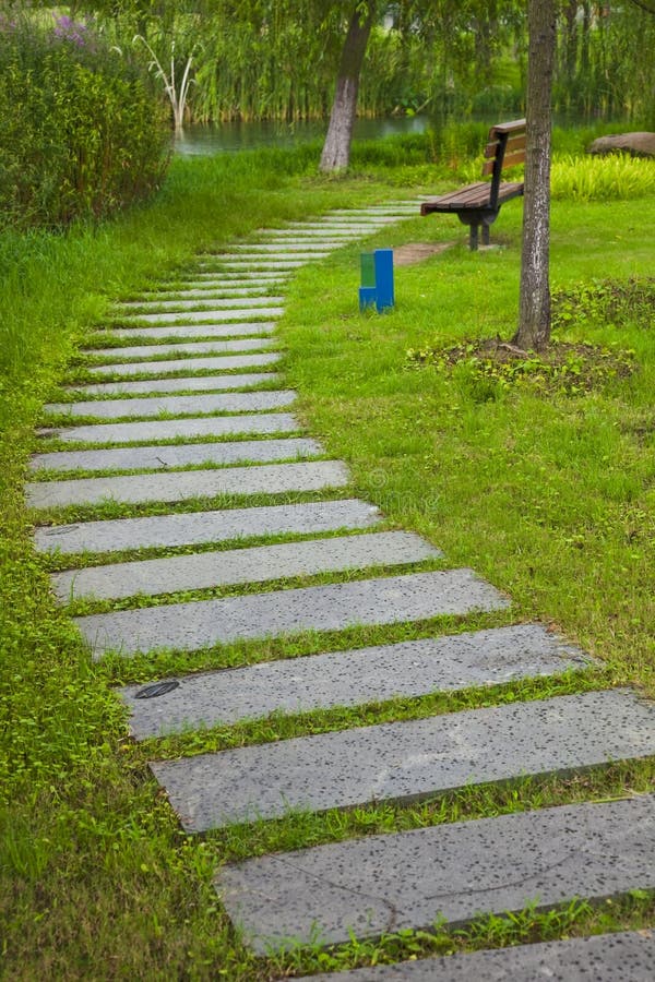 Footpath stock image. Image of front, bench, footpath - 10981119