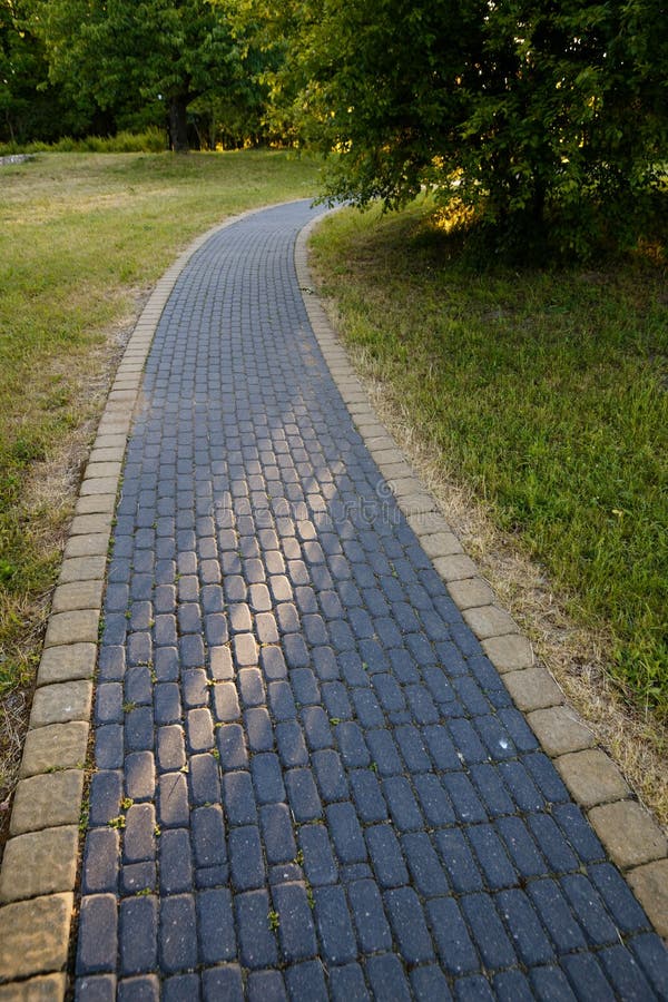 Paving Slabs Lawn Grill with Green Grass Stock Photo - Image of ...