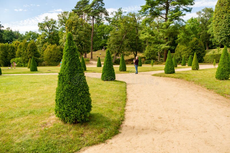 Footpath at the Green Rogalin Park Editorial Photography - Image of ...