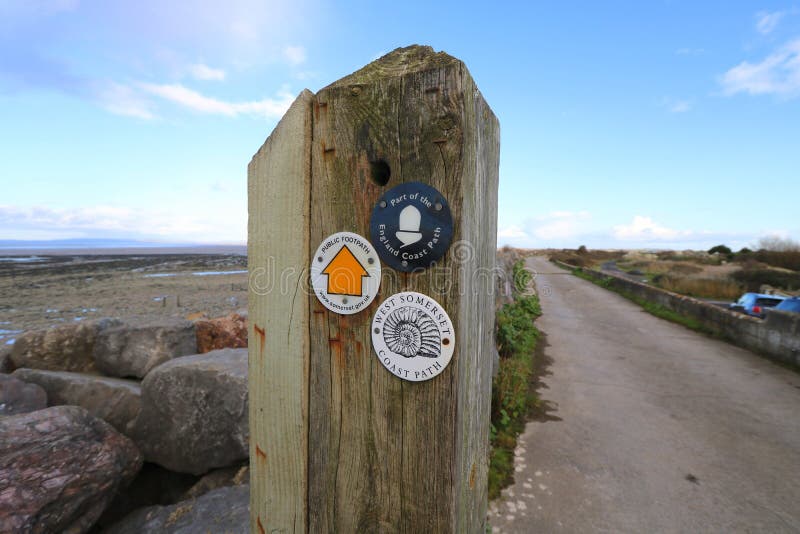 Marker Post for Coast Footpath Editorial Photography - Image of ...