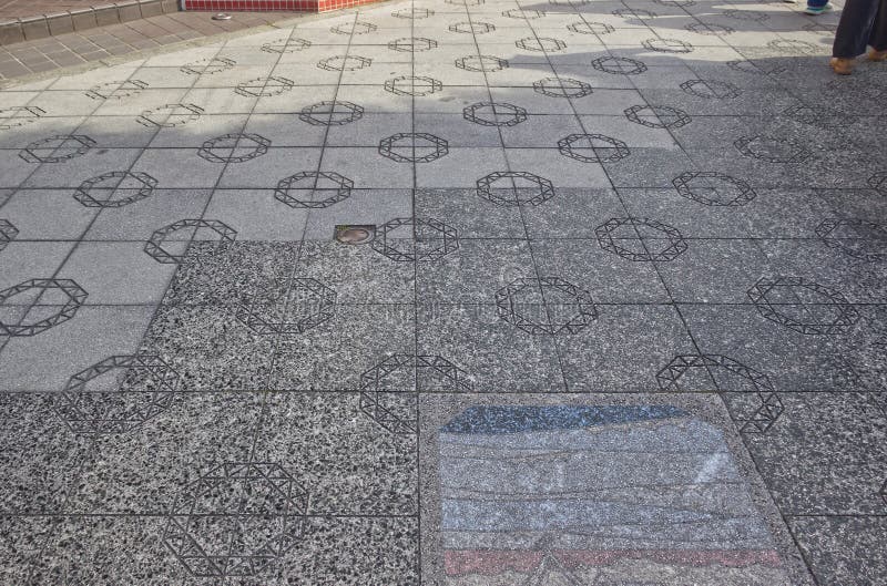 Footpath, Brick Pavement Pattern in Tokyo City Stock Photo - Image of ...