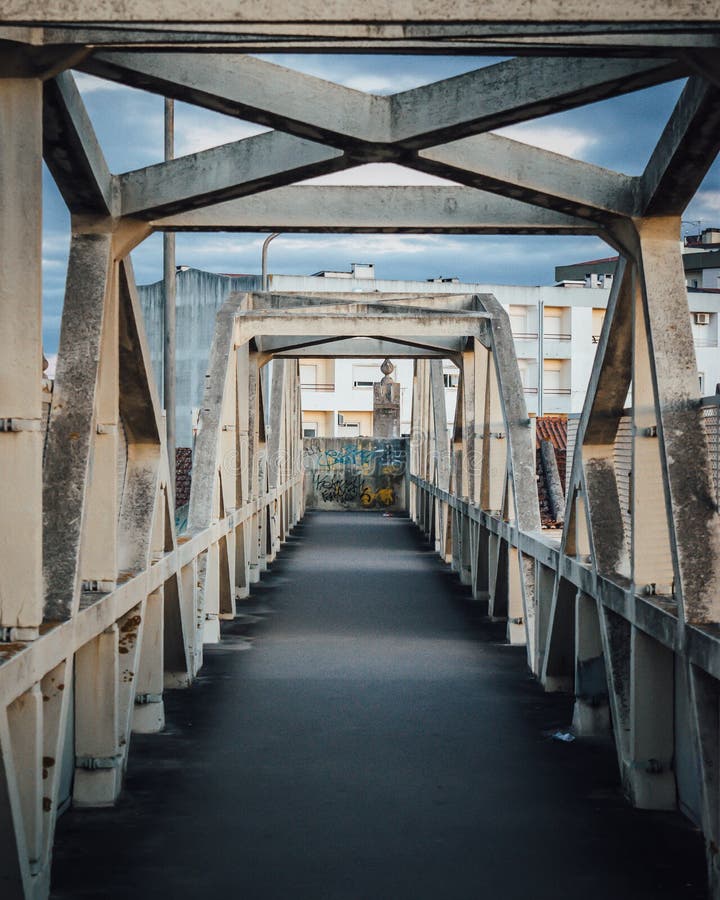 Footpath on the Bridge with an Abstract Structure Stock Photo - Image ...