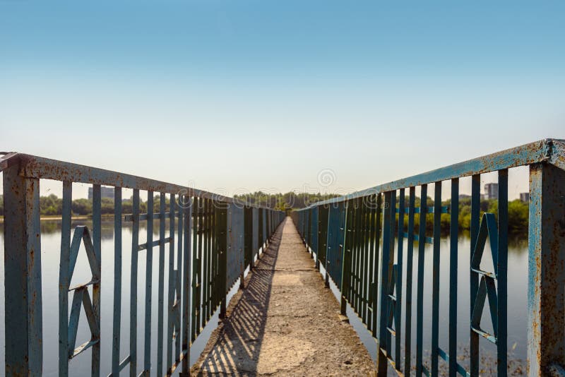 Footpath bridge on river stock image. Image of road - 182411231