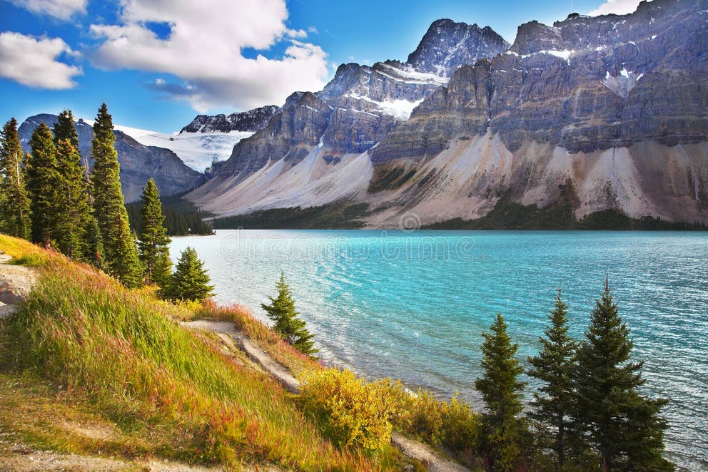 Footpath on Coast of Charming Lake Stock Image - Image of contemplation ...