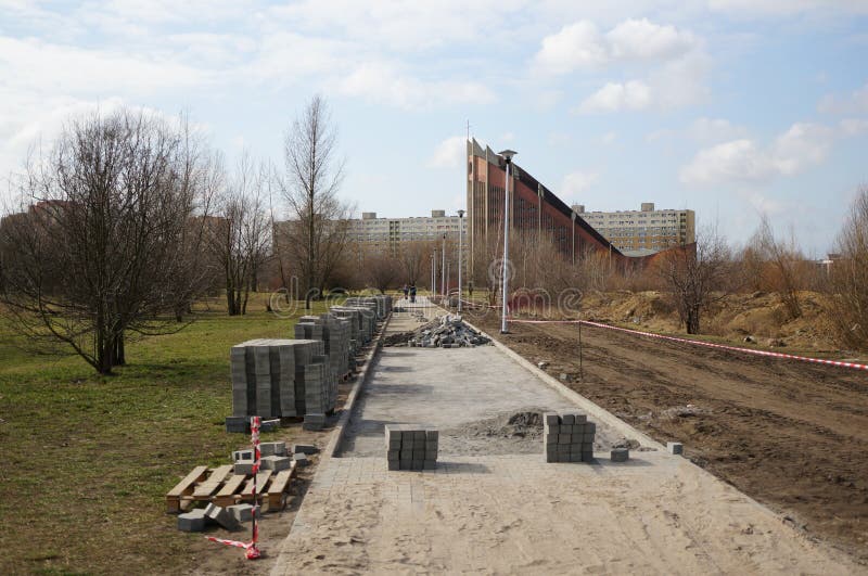 Footpath construction stock image. Image of footpath - 51322127