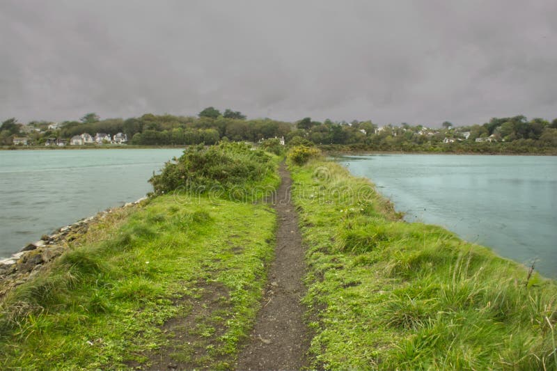 Footpath at Hayle stock image. Image of tidal, lake - 164383961