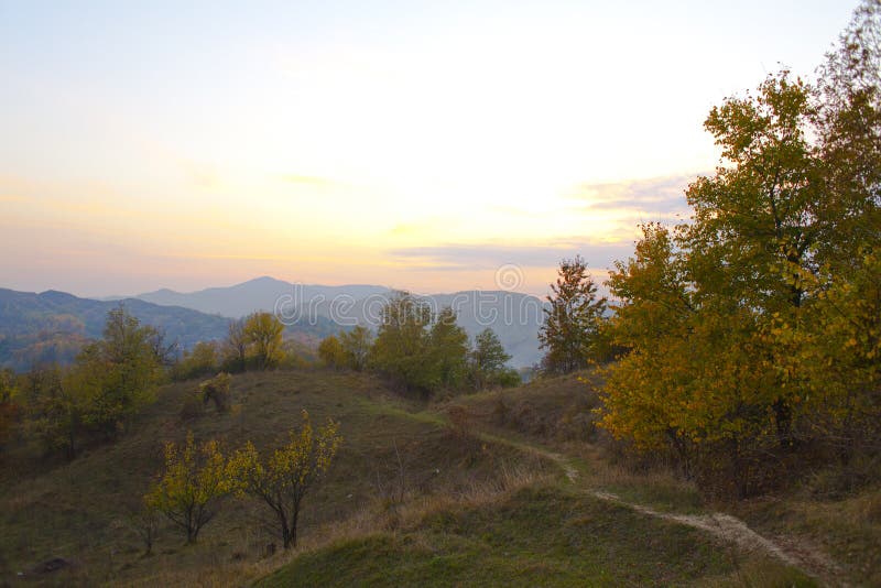 Footpath on hill stock photo. Image of grass, scenic - 64449410