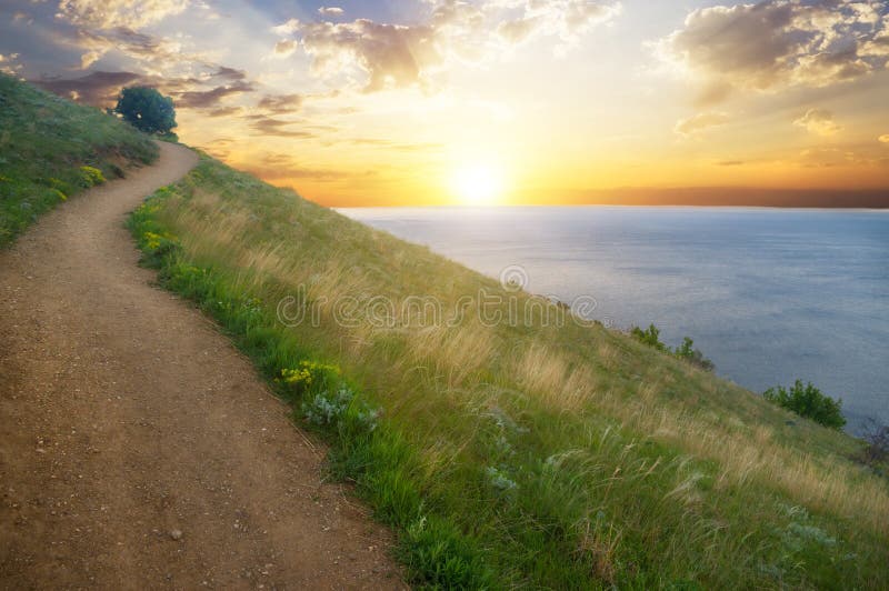 Footpath in the mountains stock image. Image of hiking - 243929543