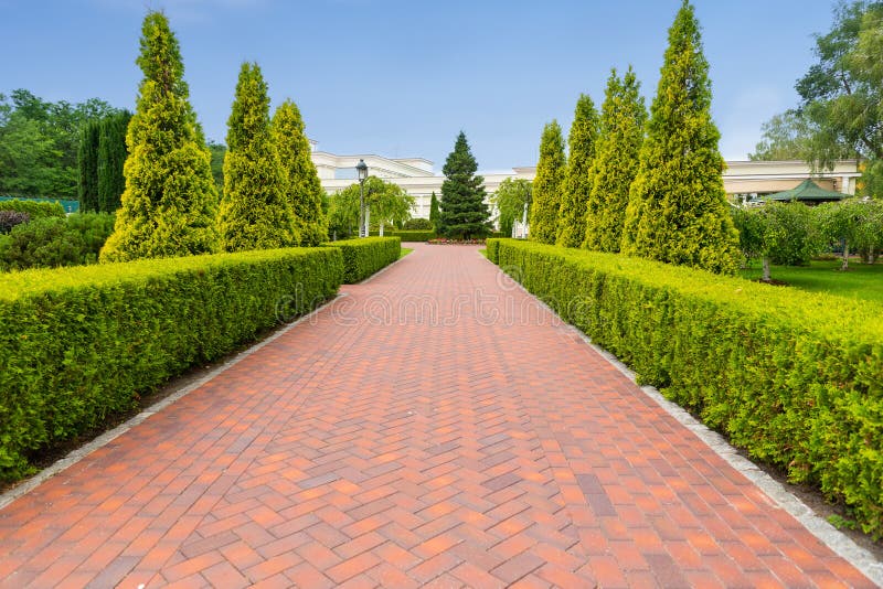 Footpath in a park stock photo. Image of outdoor, nature - 75669804