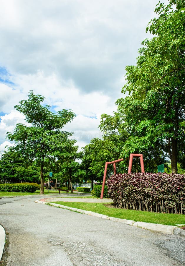 Footpath and park stock image. Image of park, tree, plant - 43666071