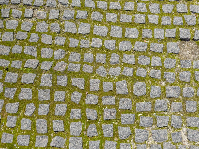 Footpath Paved with Gray Stone Paving Tiles, Fragment Top View Stock ...