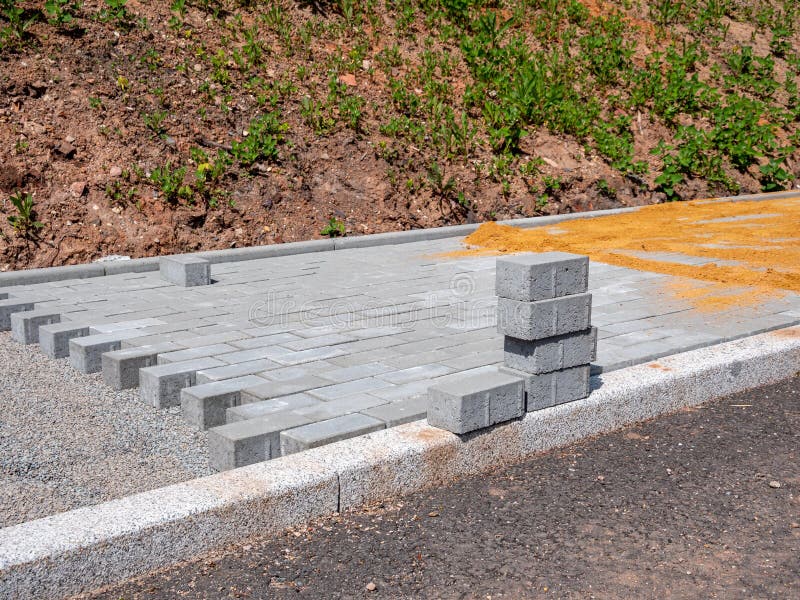 Paving Work in Road Construction Construction Site Stock Image - Image ...
