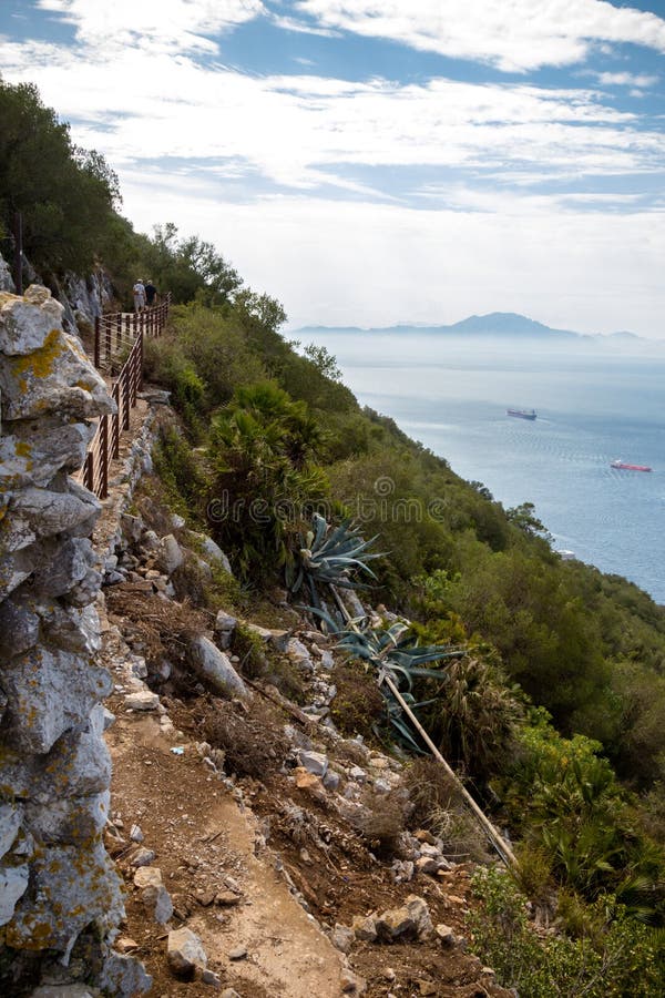 Footpath on the Rock of Gibraltar Stock Photo - Image of rock, kingdom ...