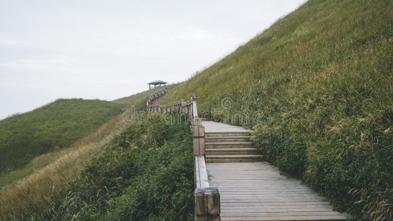 Footpath on Side of Mountain Ridge on Wugong Mountain in Jiangxi, China ...